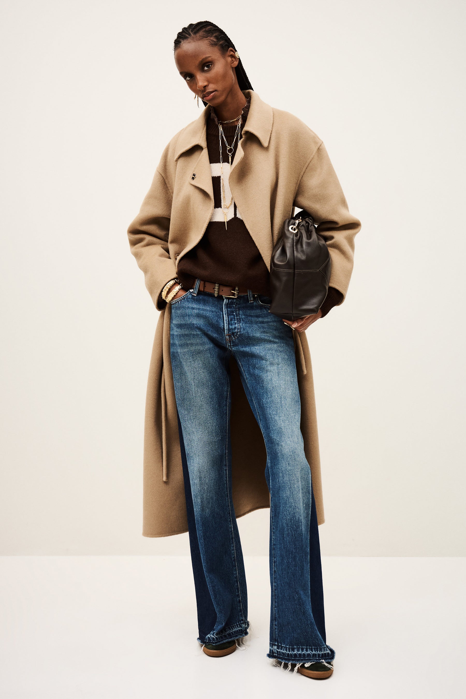 Ba&sh Kate Coat - Camel // dropped shoulder, cord belt | RUM Amsterdam