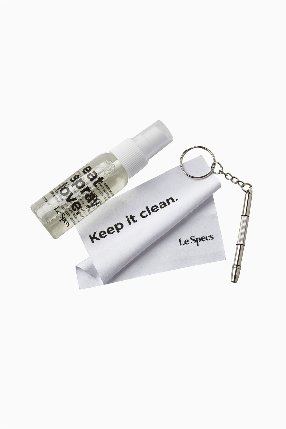 Le Specs Keep It Clean Kit // lens spray, cleaning cloth, screw driver