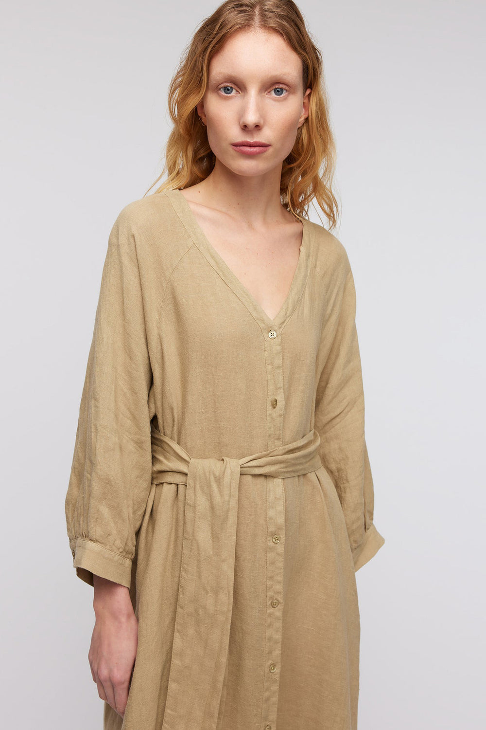 Knit-ted Sophie Dress - Clay // light linen, summer, ankle midi maxi